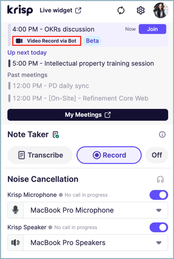 Introducing Video Recording With Krisp Bot - Krisp