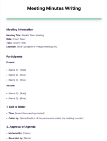 How To Write Meeting Minutes (Examples & Templates)